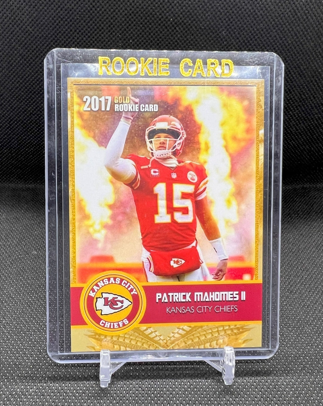 2017 Patrick Mahomes Gold Rookie Gems Card 15 Kansas City Chiefs RC ...