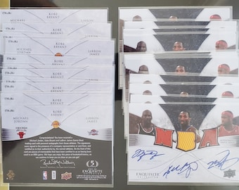 Lot of 3 Cards Autographs Triple Jerseys Reprint MICHAEL JORDAN. Kobe ...