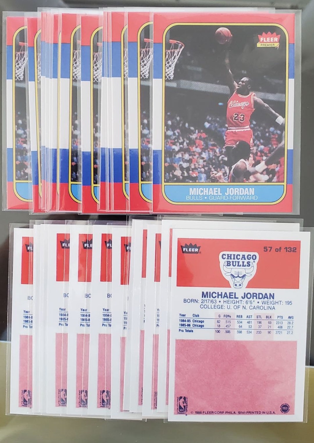 1986 Fleer Michael Jordan Rookie Reprint Card 25 Count - Etsy