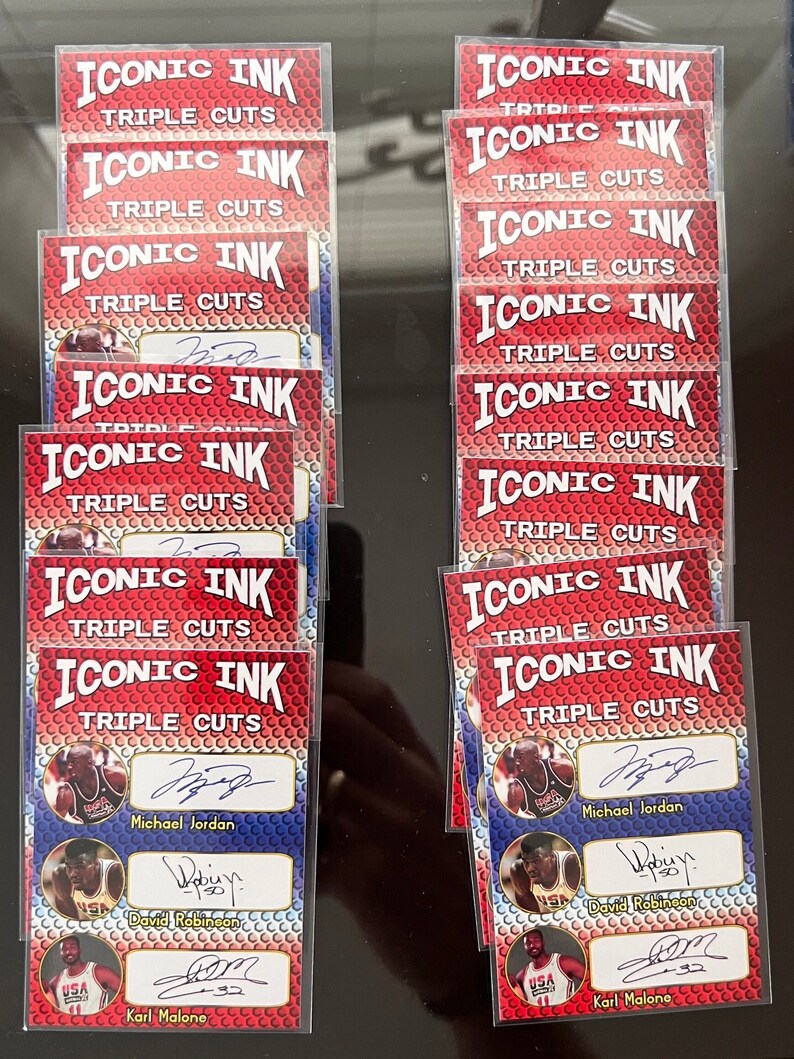 1992 Michael Jordan David Robinson Karl Malone USA Dream Team Iconic ...