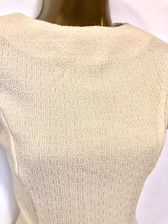 1960s 1970s mod Crimplene cream dress suit for specia… - Gem