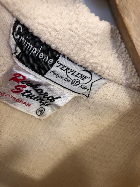 1960s 1970s mod Crimplene cream dress suit for specia… - Gem