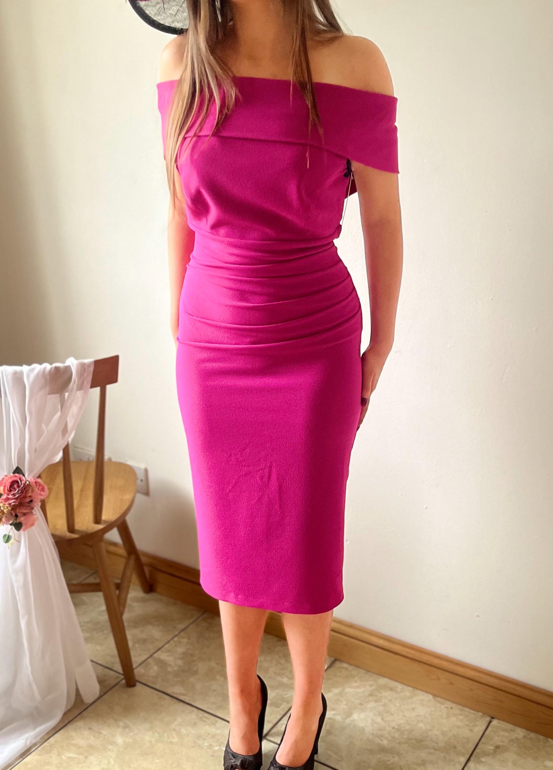 Pink Magenta Mother of the Bride / Groom, Wedding Guest Pencil Wiggle ...