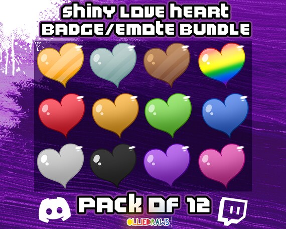 Shiny Love Heart Badge/emote Pack for Streamers and Subs | Etsy