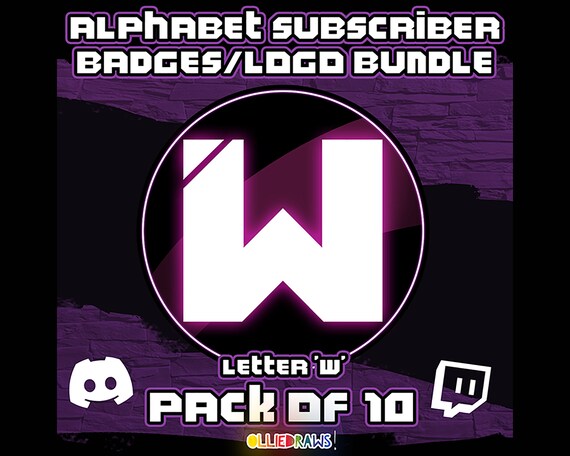 Alphabet Logo/badge/emote Pack for Streamers and Subscribers | Etsy