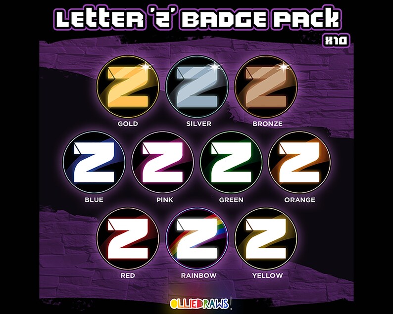 Alphabet Logo/badge/emote Pack for Streamers and Subscribers Letter Z ...