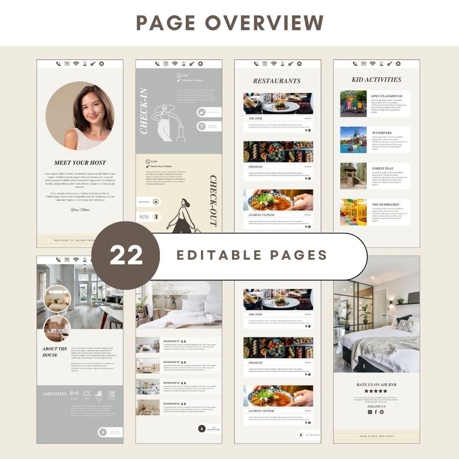 Minimal Neutral Digital Welcome Book, Welcome Book Template ...