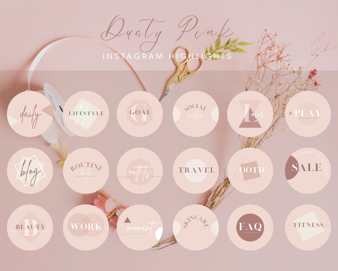Pink Minimal Instagram Highlight Covers, Custom Highlights Instagram ...