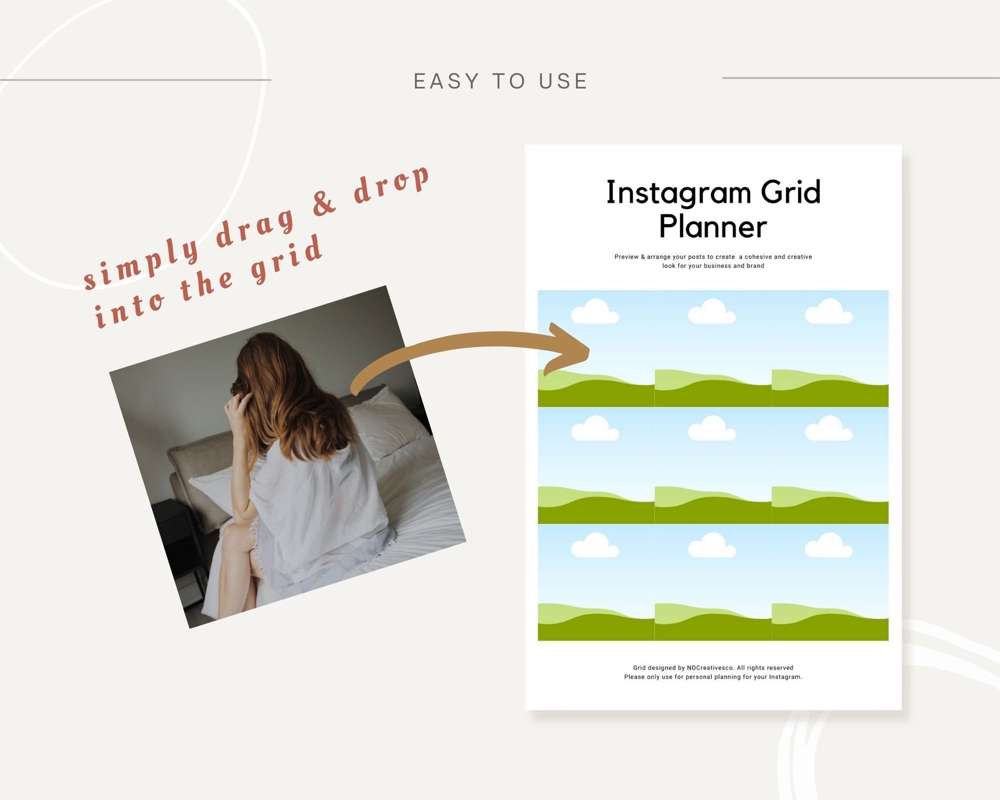 Instagram Grid Planner, Planner for Social Media, Canva Editable ...