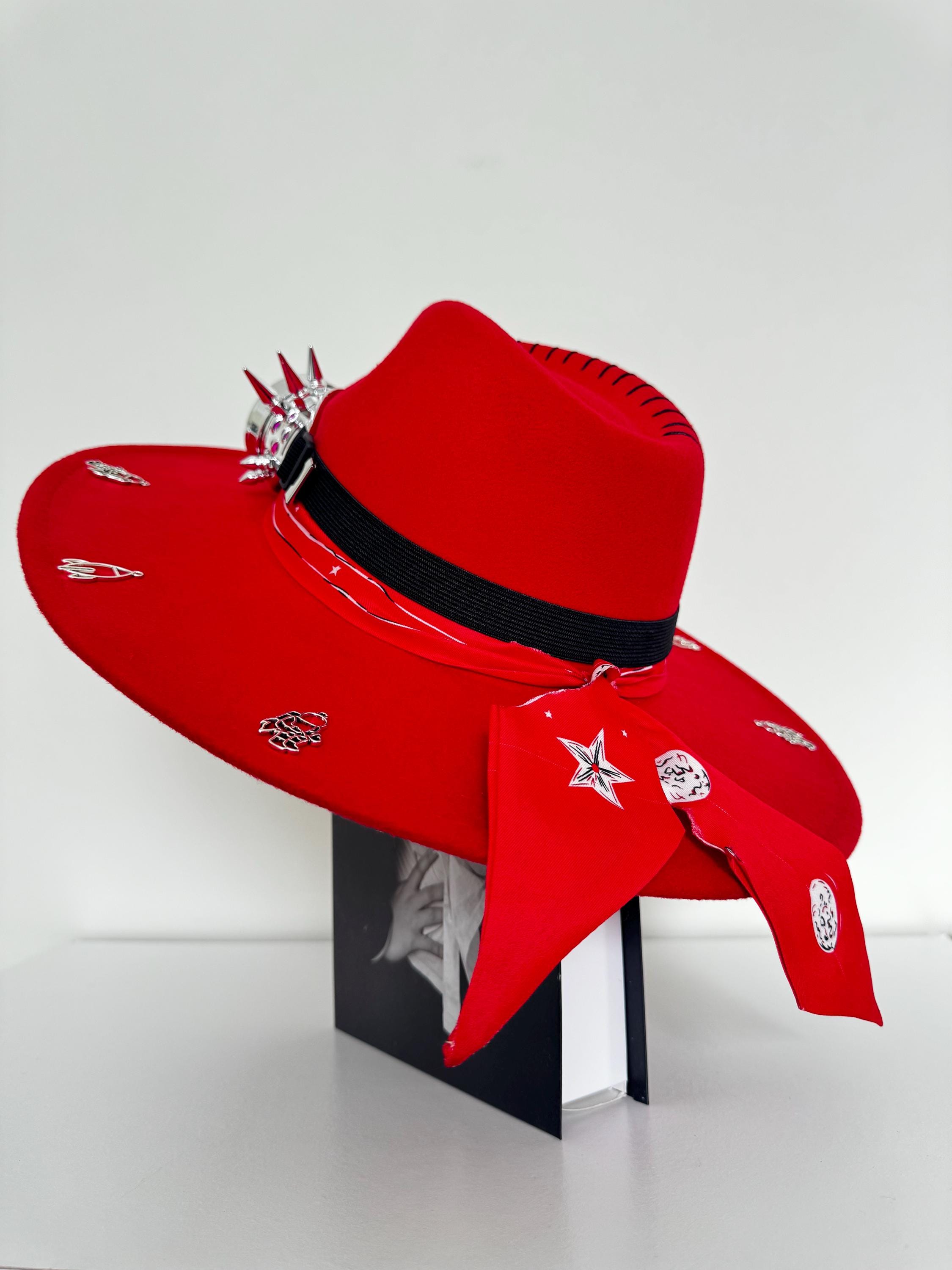 Space Red Fedora. Burning Man - Etsy