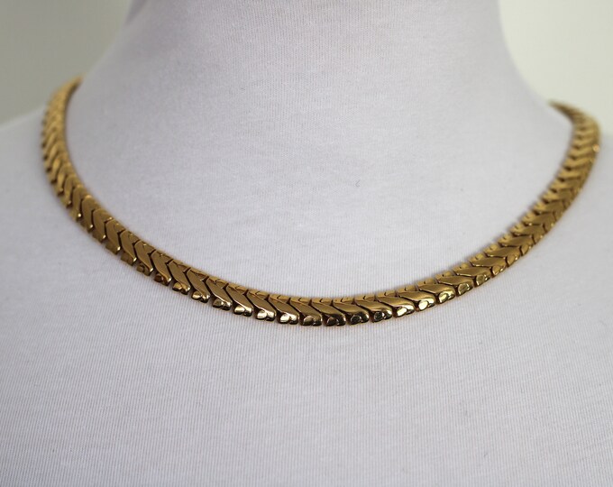 Vintage Signed Monet Gold Plated Choker Chain Necklace - Etsy