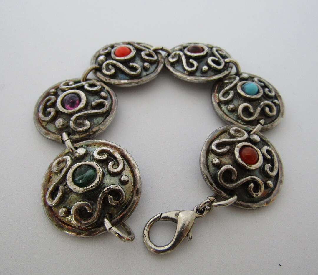 Edouard Rambaud Signed Etruscan Bracelet, Vintage 80s French Haute ...