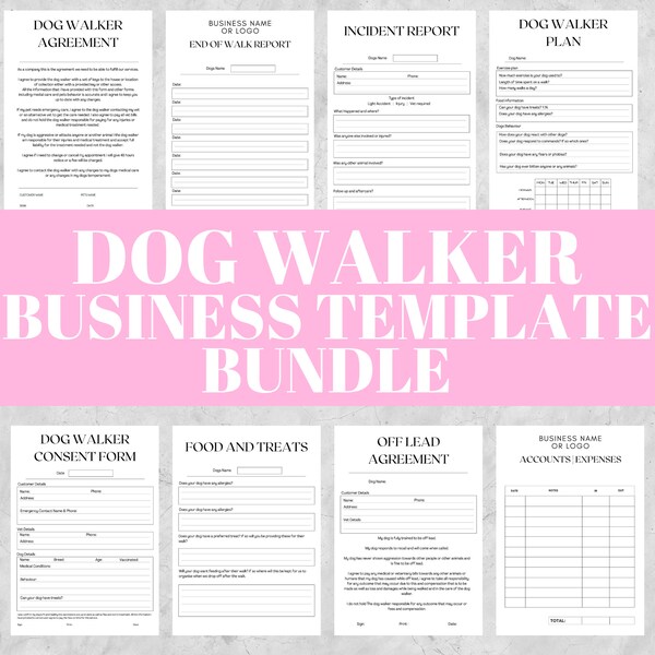 Dog Walking Forms - Etsy