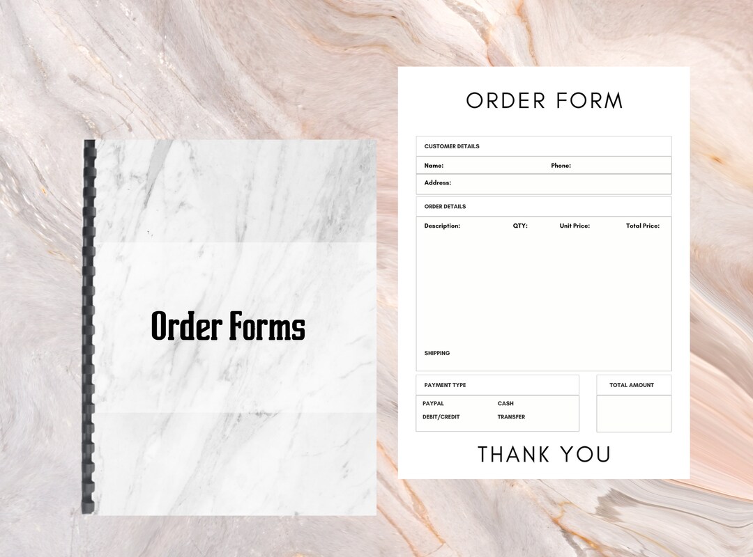Order Form Booklet Invoice Booklet Receipt Forms - Etsy