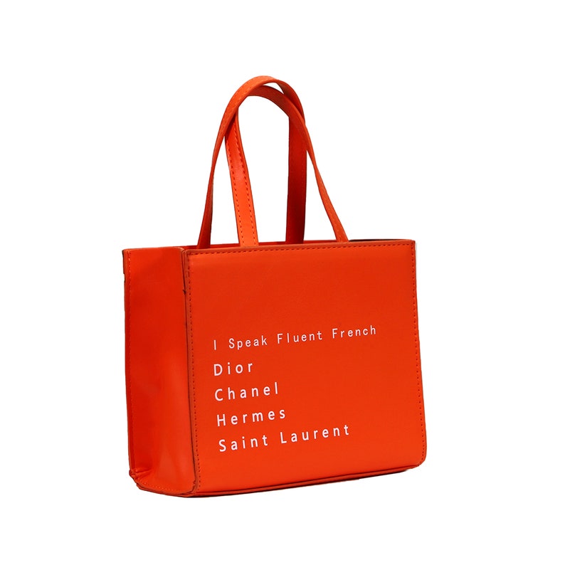 Orange I Speak Fluent French Mini Tote Bag Faux Leather Top Etsy orange-i-speak-fluent-french-mini-tote-bag-faux-leather-top-etsy