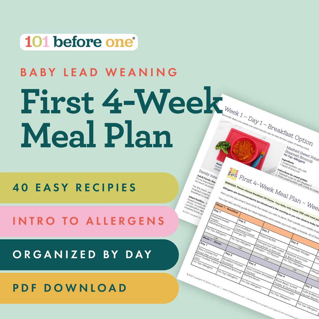 Baby-led Weaning First 4-week Meal Plan (PDF Digital Download) - Etsy