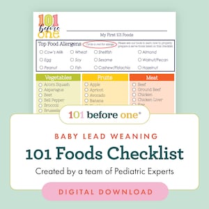 101 Food Checklist PDF Download for Baby Led Weaning From 101 Before ...