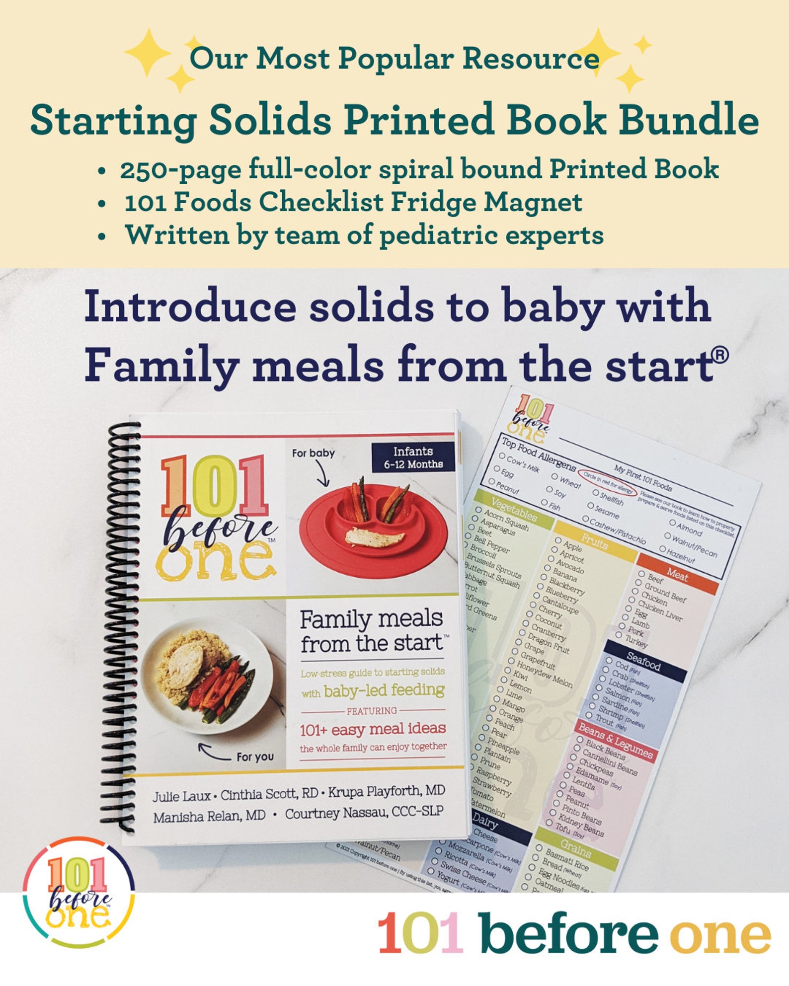 Baby-led Weaning Printed Guide & 101 Food Checklist From 101 Before One ...