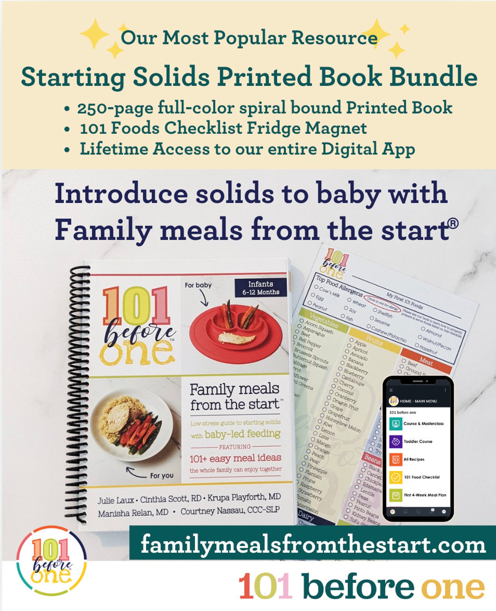 101 Food Checklist PDF Download for Baby Led Weaning From 101 Before ...