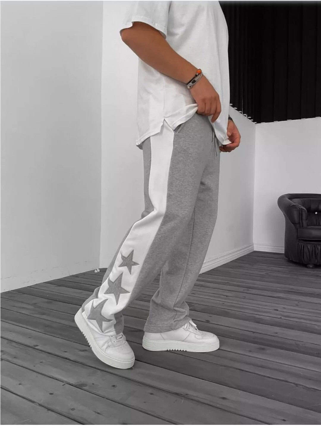 Streeetwear Sweatpants - Unisex Star Sweatpants, Black Star Sweatpants ...