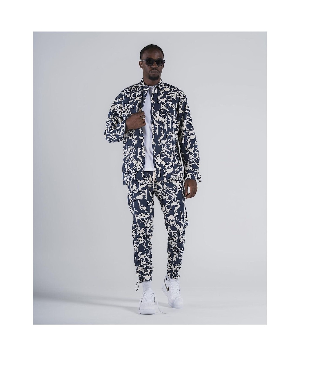 Men's Shirt Fashion Print Two Piece Set Men Long Sleeve Lapel Shirt and ...