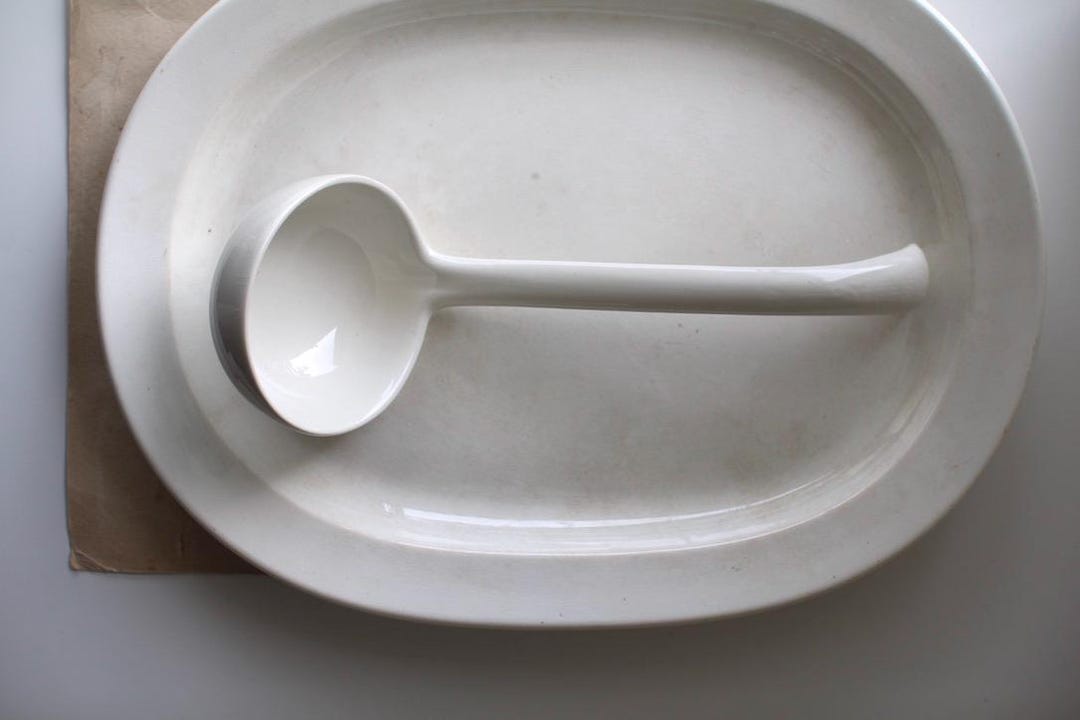 Large Antique Ironstone Ladle, Vintage Ironstone Ladle,ironstone Spoon ...