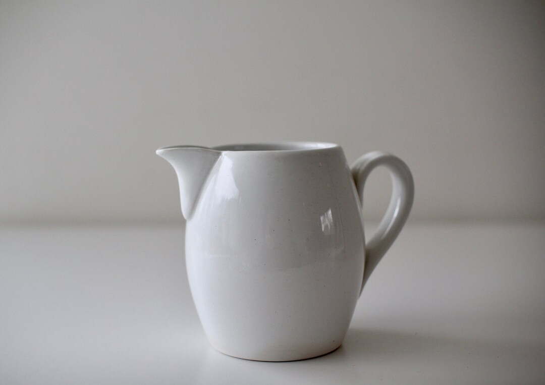Antique White Ironstone Small Size Pitcher, Societe Ceramique ...