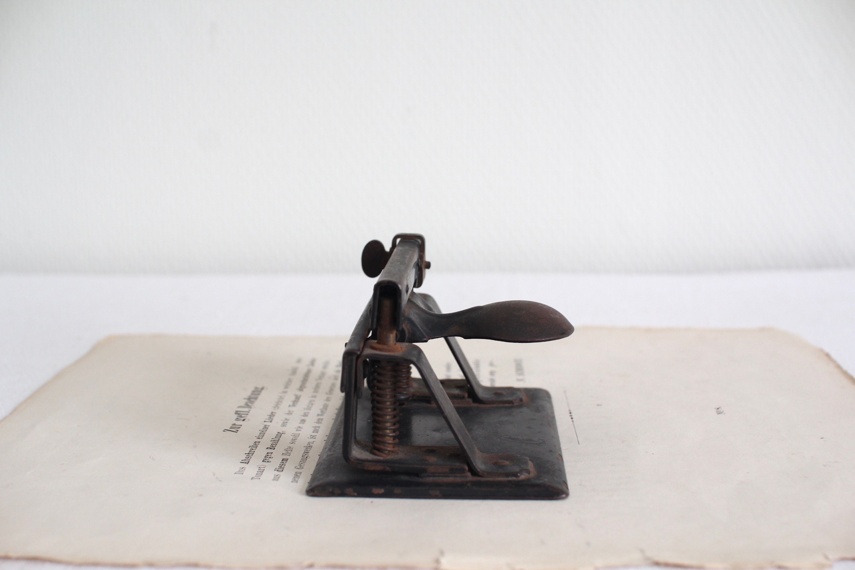 Antique Two Hole Punch/ Rustic Paper Puncher / Antique Metal Perforator ...