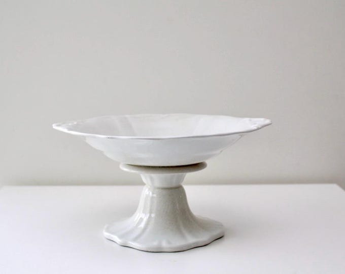Antique Dutch Ironstone Pedestal Cake Stand, Compote Serving Dish ...