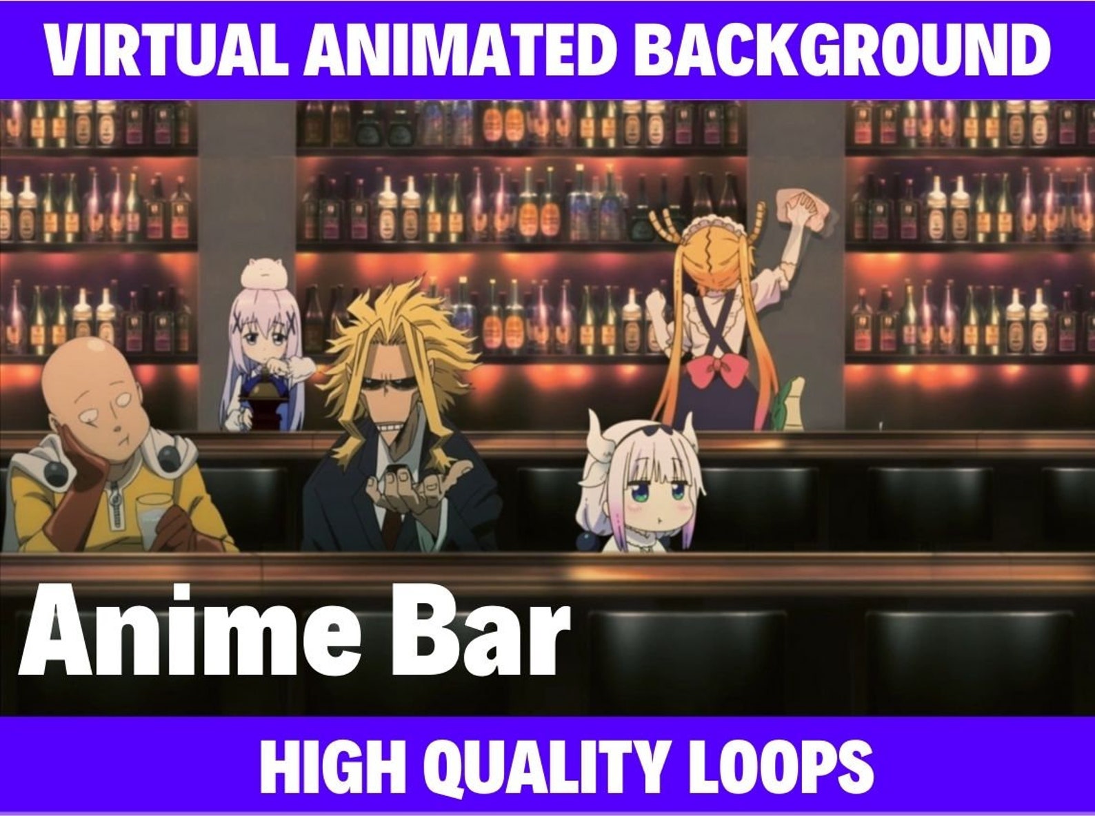 ANIMATED VIRTUAL BACKGROUND Anime Bar Anime Bar Loop - Etsy