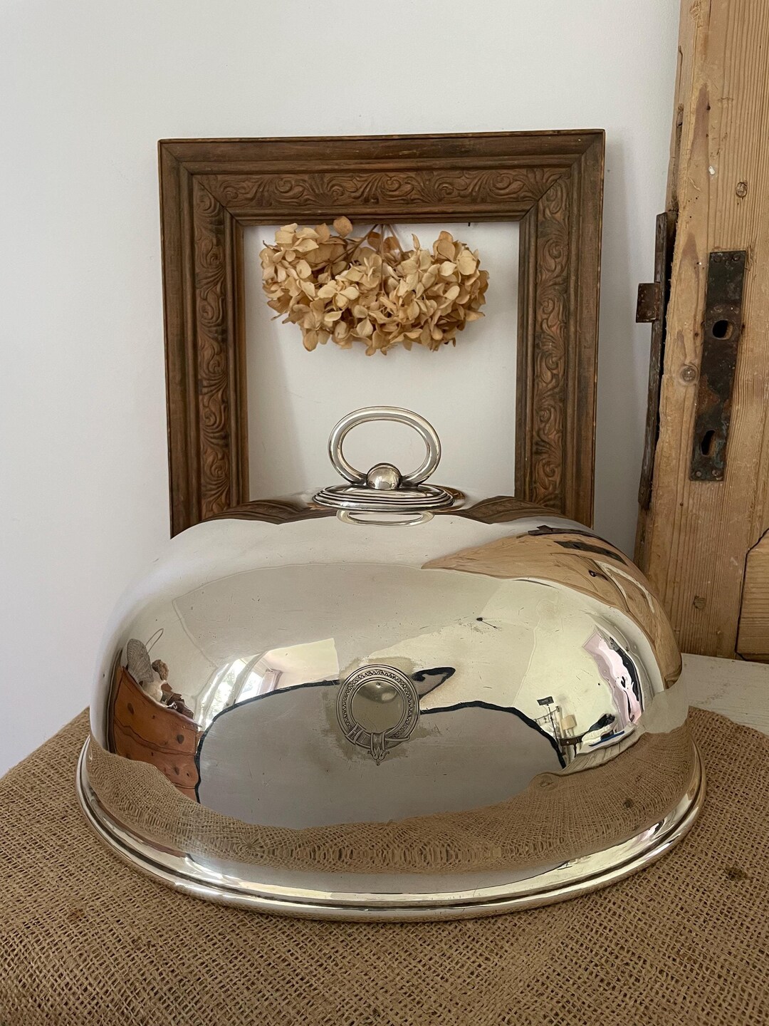 Large Antique Silverplate Food Cloche / Meat Dome (walker & Hall ...