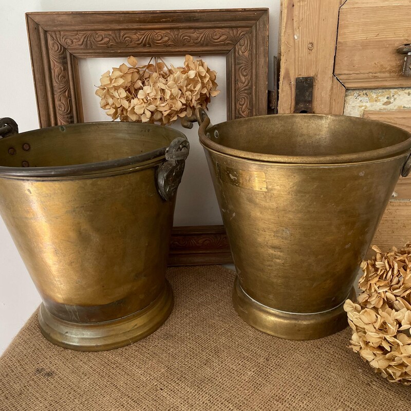 Antique Brass Bucket - Etsy