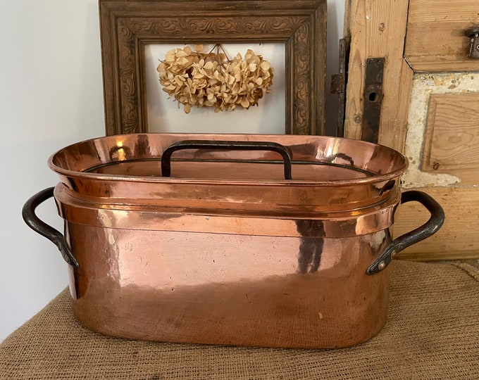 Antique French Copper Fish Kettle/poacher/steamer/planter Lys 1404241 ...