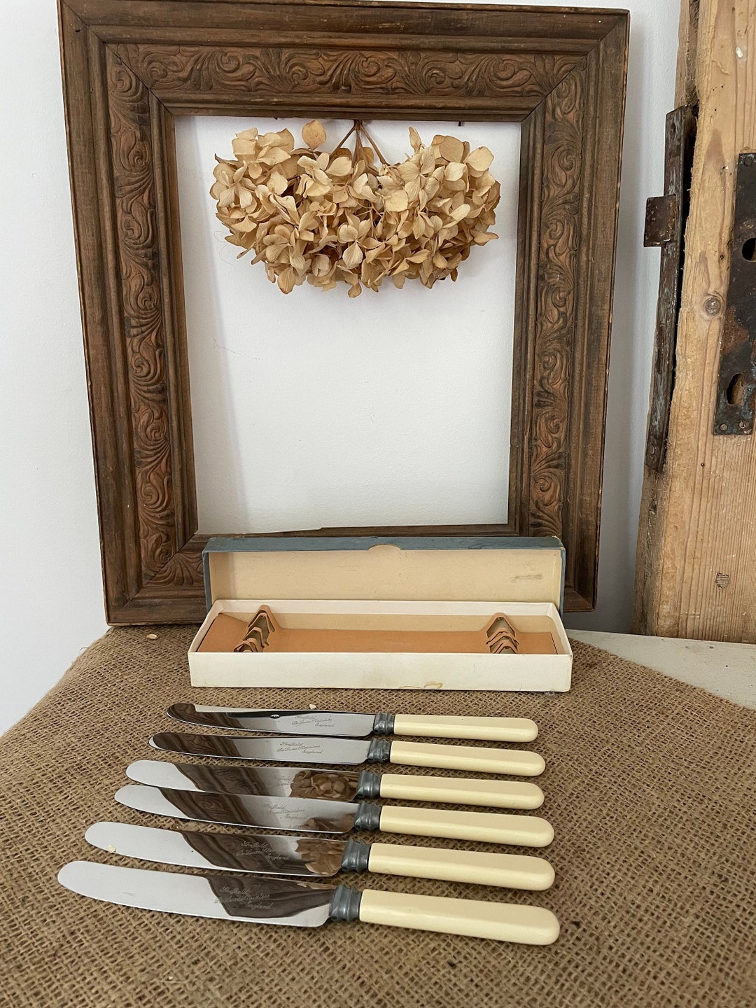 Vintage Bone-handled Table Knives in Original Box 6 X Sheffield Knives ...