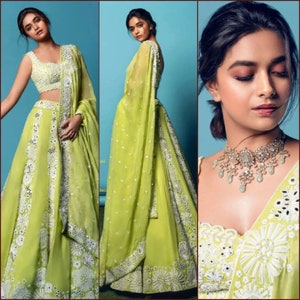 Green Wedding Lengha Stylish Designer Lehenga Choli Indian Pakistani ...