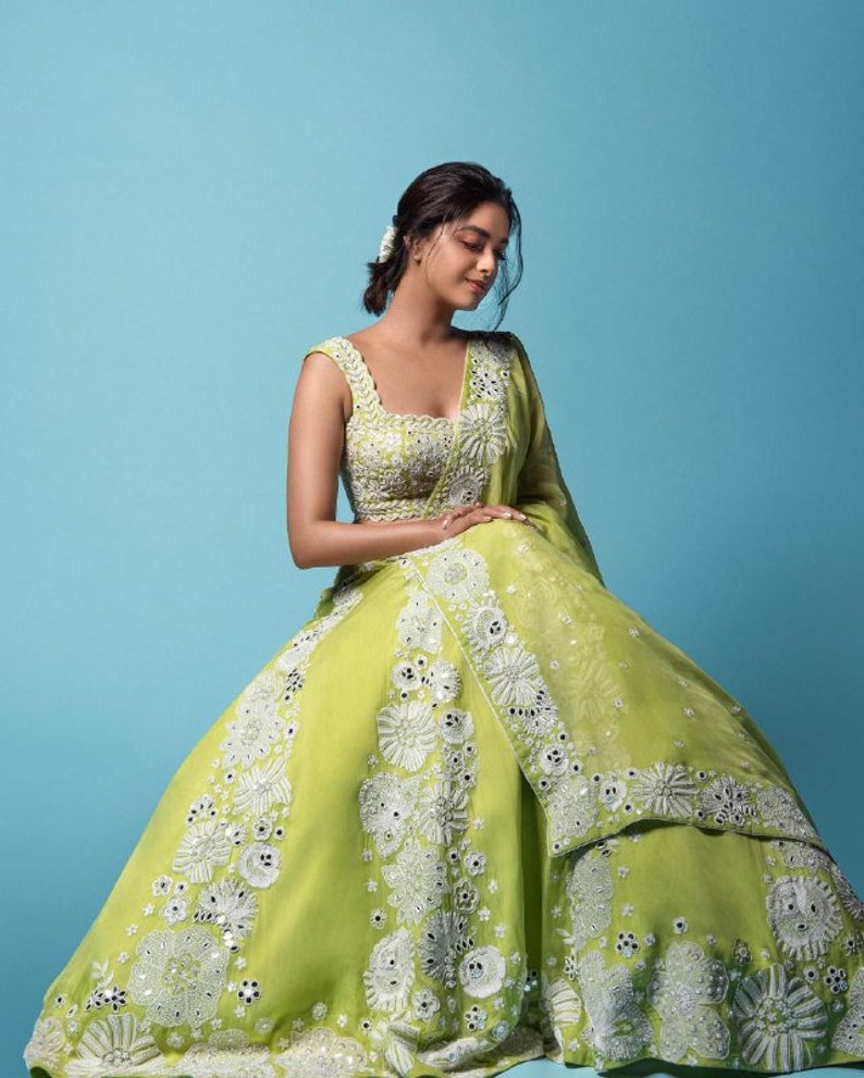 Green Wedding Lengha Stylish Designer Lehenga Choli Indian - Etsy