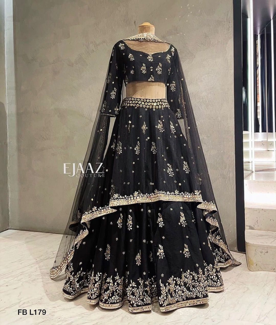 Forever Black Wedding Lehenga Choli/black Lehenga/brides Choice/party ...