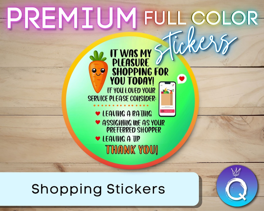 Shop and Deliver Grocery Stickers Gig Workers Custom Personalized ...