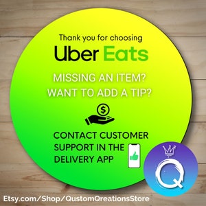 Uber Eats Delivery Stickers for Gig Workers and Delivery Drivers ...