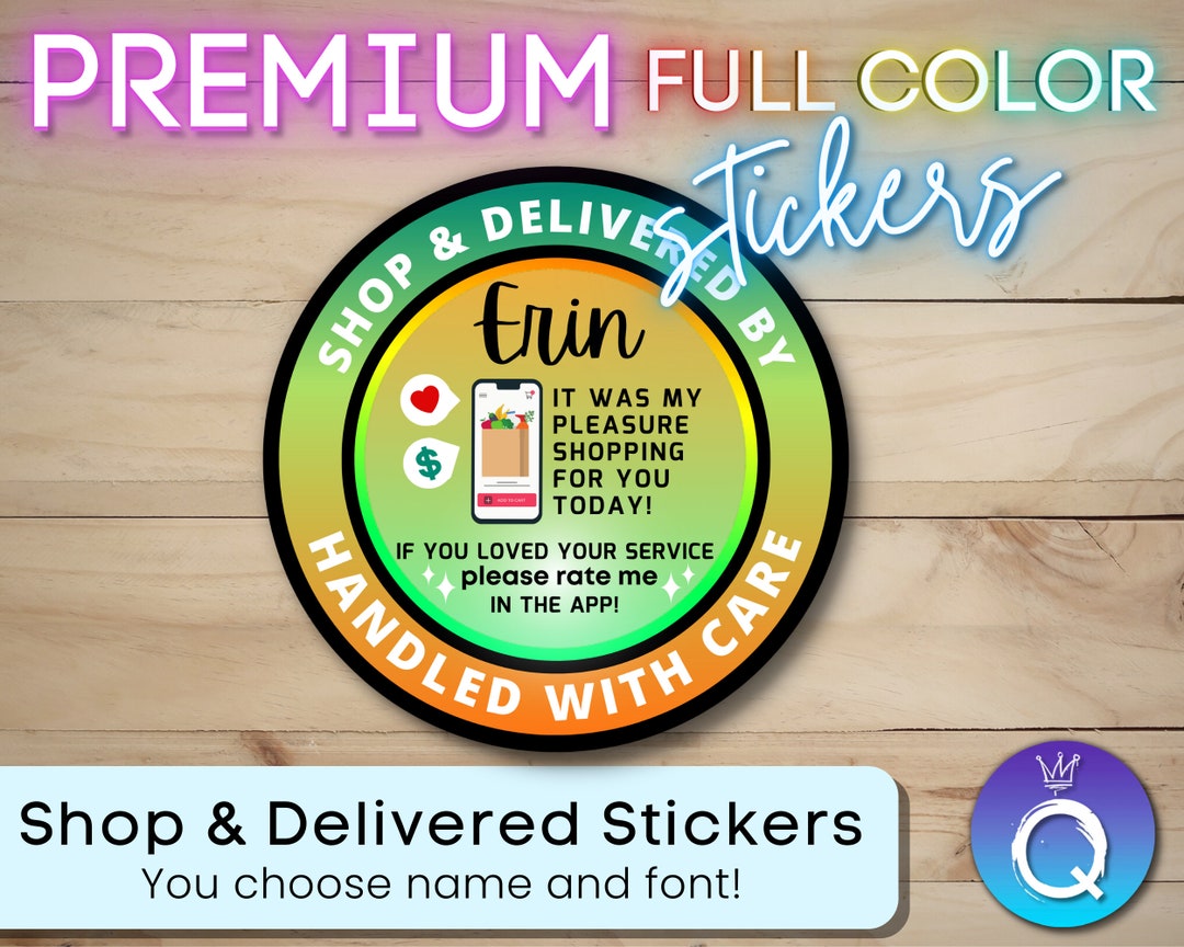 Grocery Shop & Delivery Stickers for Gig Workers Custom Personalized ...