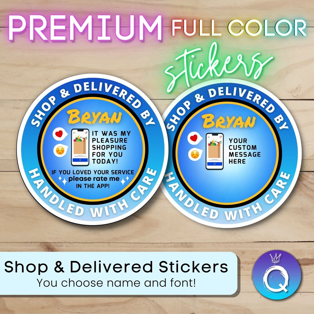 New Grocery Shop & Delivery Stickers for Gig Workers Custom ...