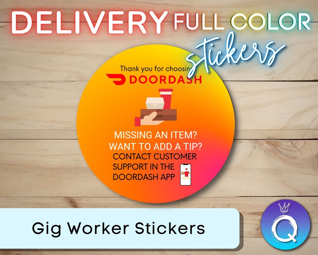 Doordash Delivery Stickers for Gig Workers and Delivery Drivers ...