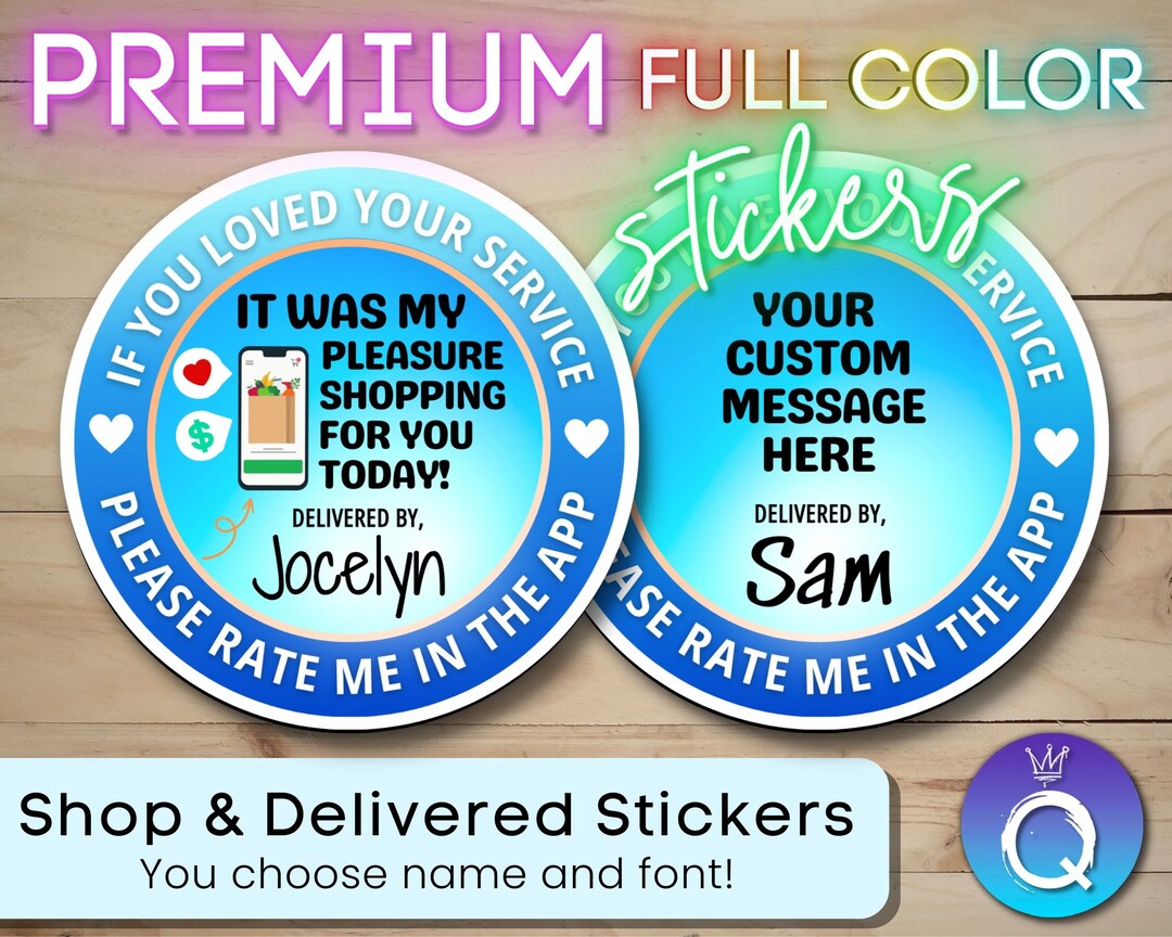 New Grocery Shop & Delivery Stickers for Gig Workers Custom ...