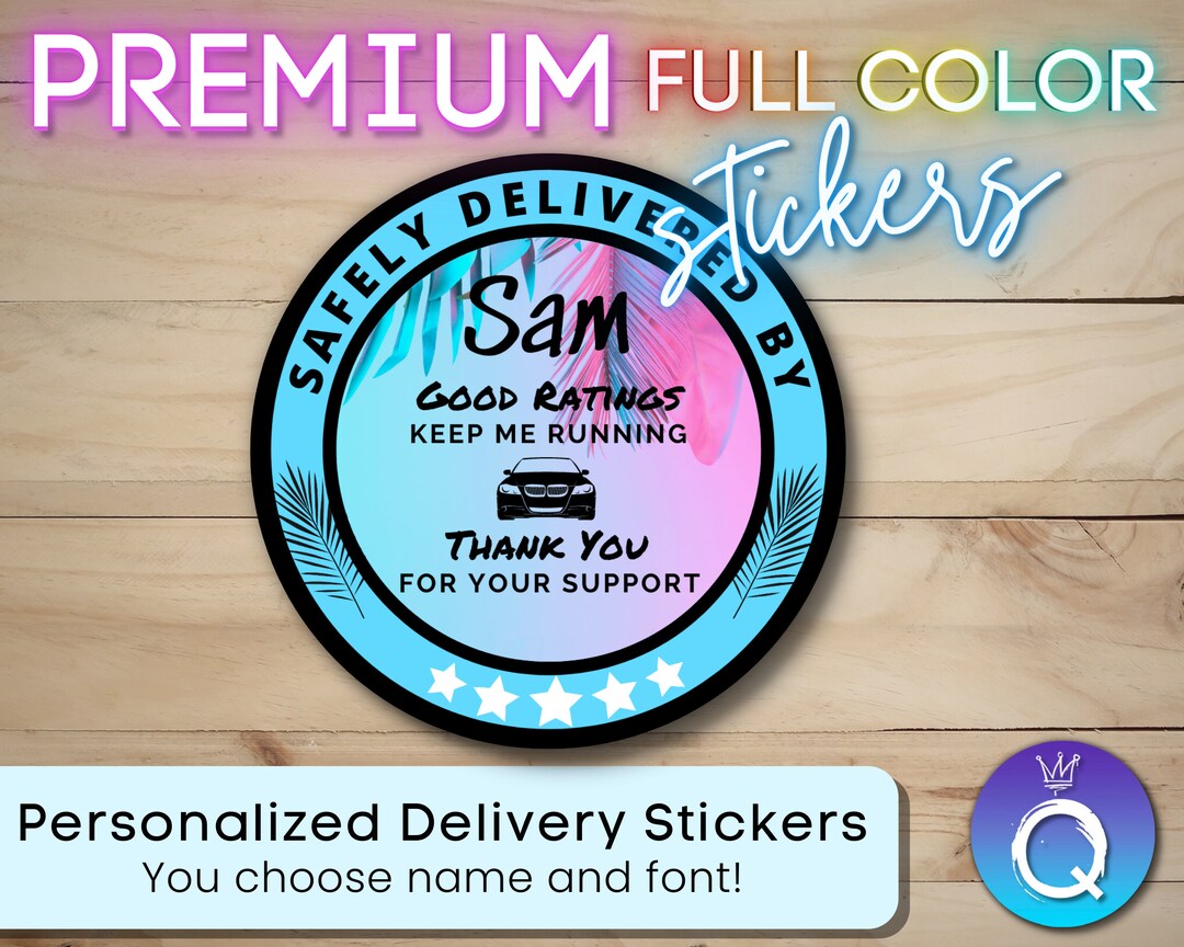 Delivery Stickers for Independent Contractor Custom Personalized Name ...
