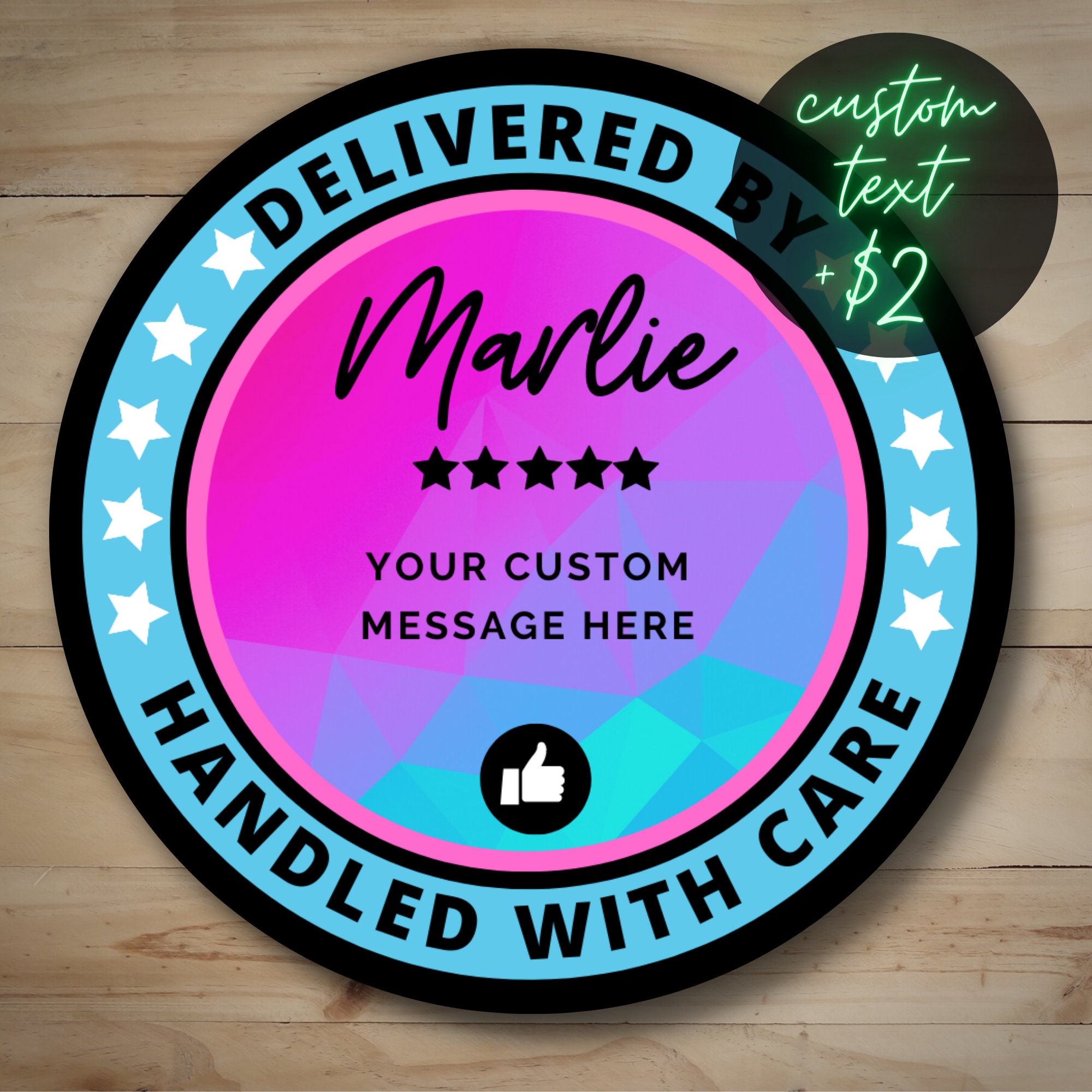 Delivery Stickers for Independent Contractor Custom Personalized Name ...