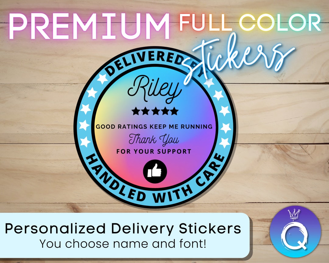 Rainbow Delivery Stickers for Independent Contractor Custom ...