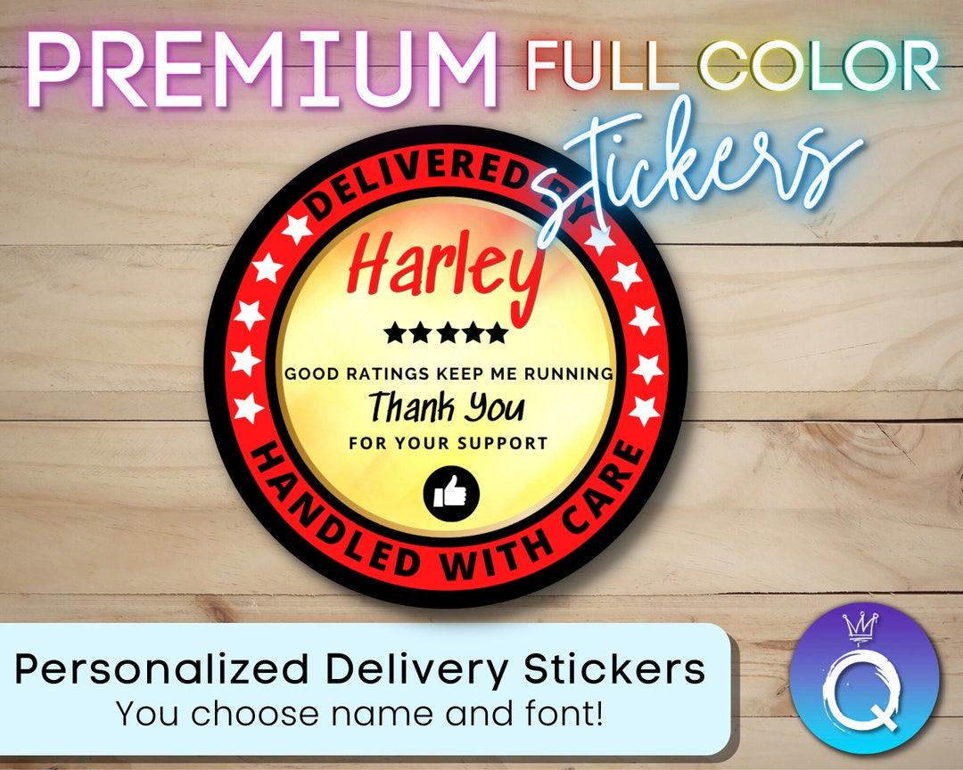 Delivery Stickers for Independent Contractor Custom Personalized Name ...