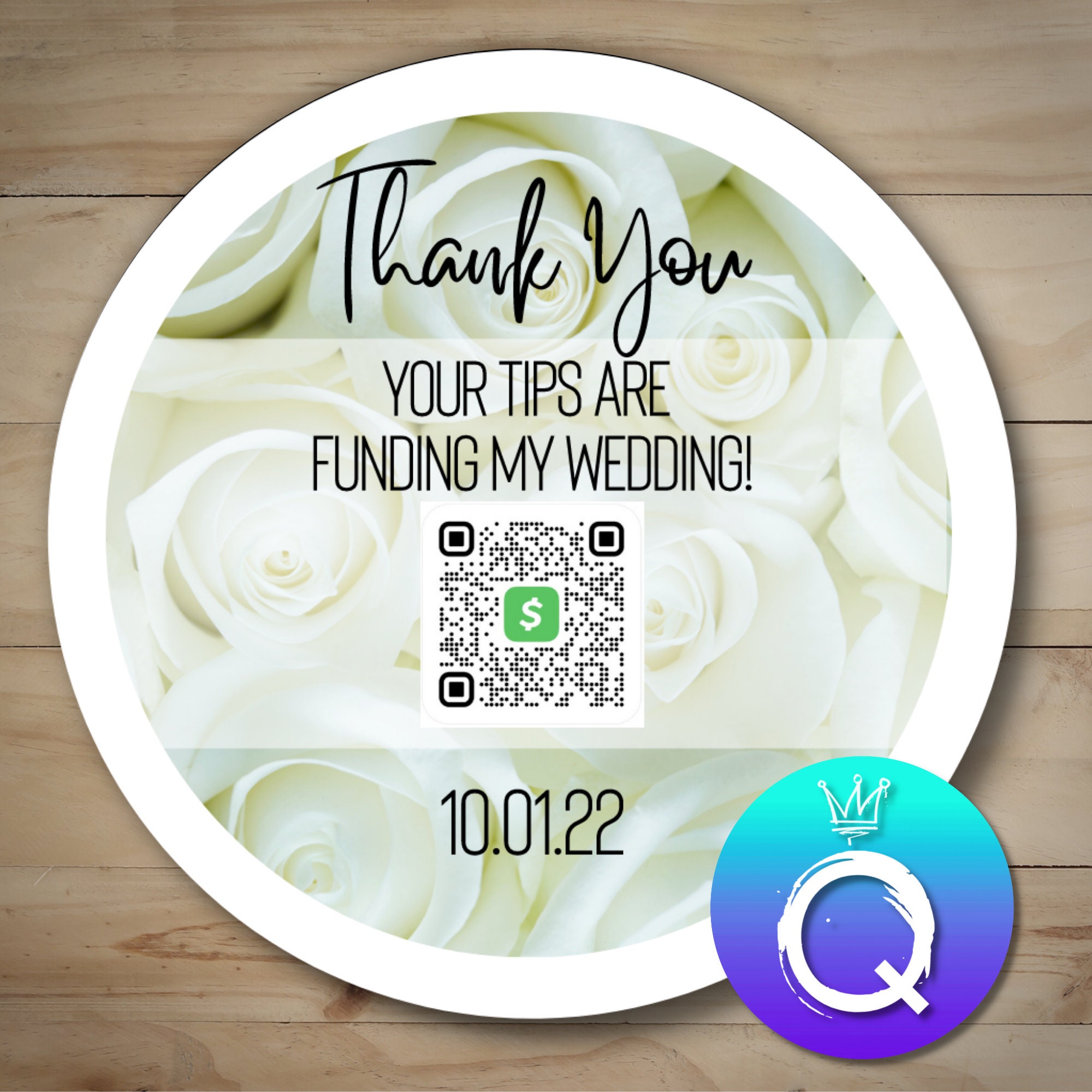 QR Code Tip Wedding Stickers Get Tips Sent Directly to Your - Etsy