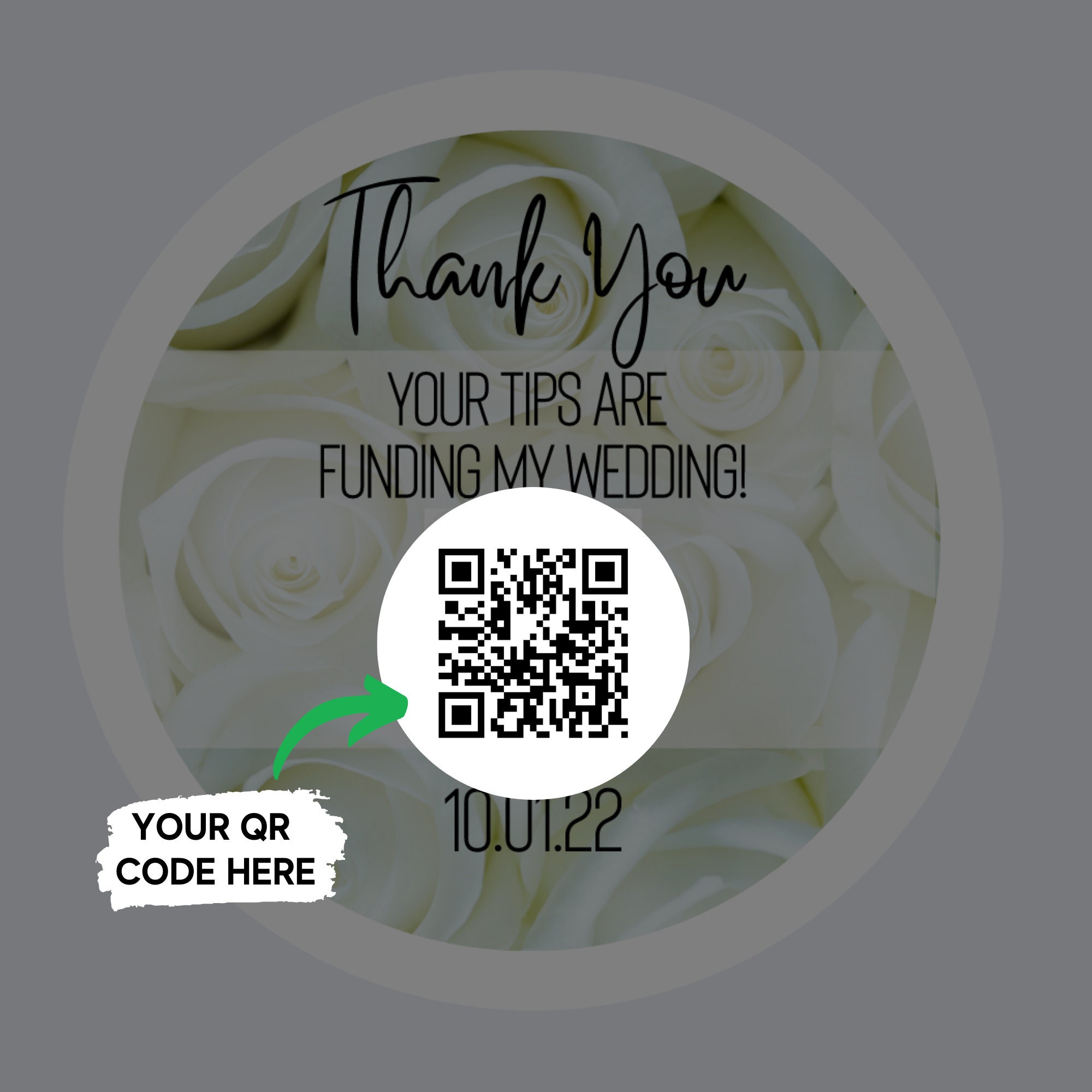QR Code Tip Wedding Stickers Get Tips Sent Directly to Your - Etsy