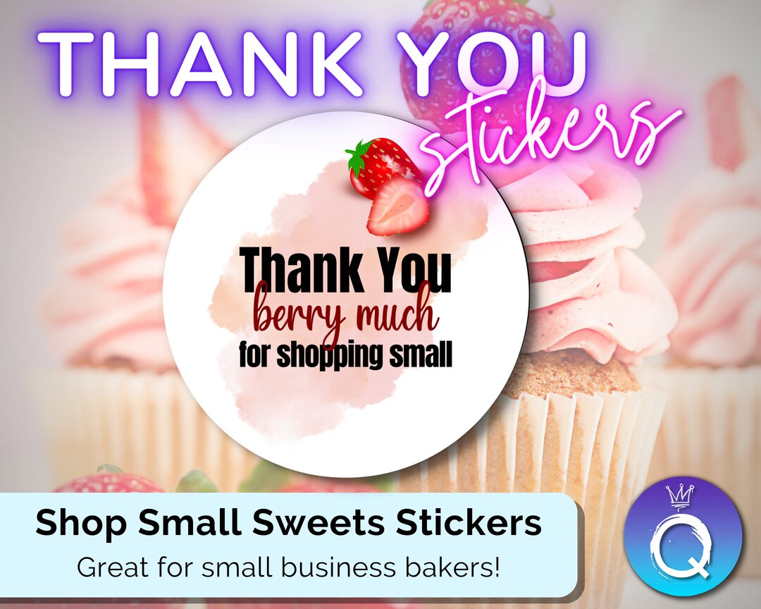 Thank You Stickers for Small Business Sweets Baker Chef Homemaker ...